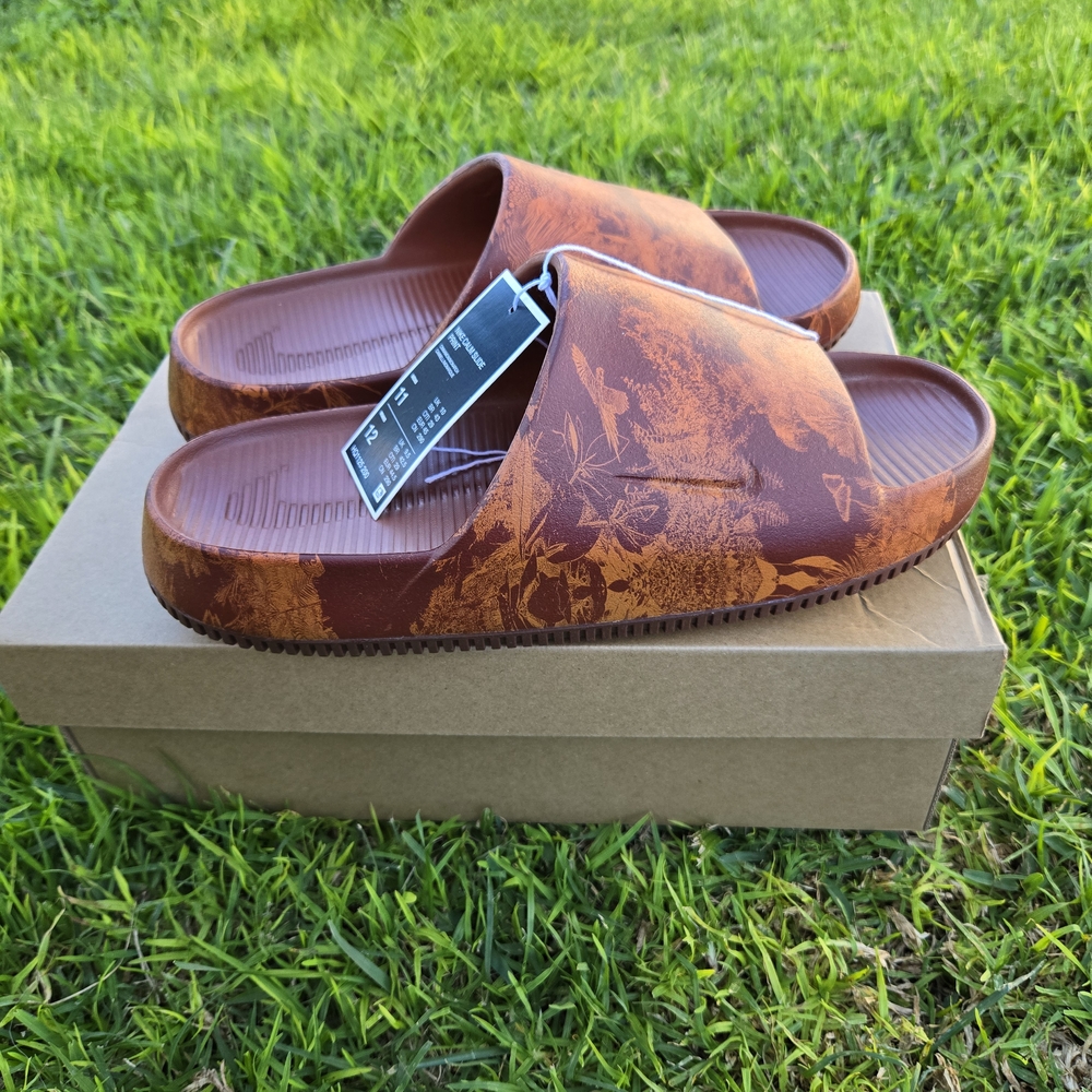 Nike Calm Slide Print Cinnamon/Monarch Mens 11 Women … - Gem